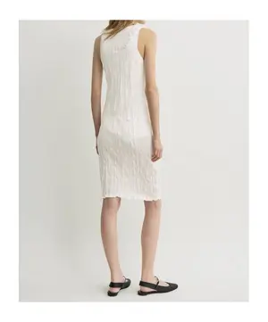 TOTEME Crinkled Knit Tank Dress - White