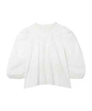 DÔEN DOEN Adelphine Pintucked Organic Cotton Voile Blouse With Crochet Trim