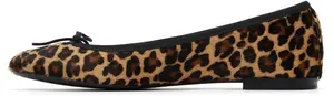 Repetto Cendrillon Leopard Print Ballet Flats With Bow Detailing - Black