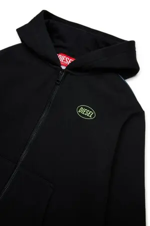 DIESEL® Zip-up Hoodie With Graphic Back Panel