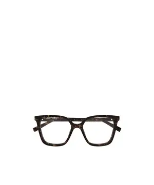 Saint Laurent Tortoiseshell-effect Square-frame Eyeglasses - Black
