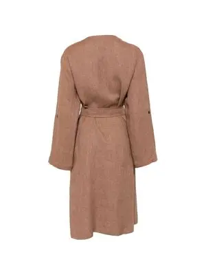 Max Mara Lembo Belted Long-sleeve Midi Dress - No