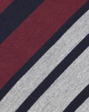 Karl Lagerfeld Striped Long Sleeve Knit Sweater - Gray