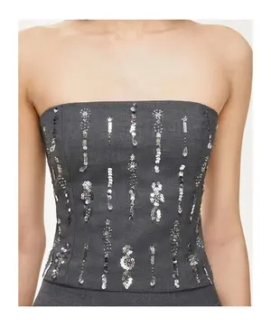 IBLUES Corset Top With Sequins And Appliqués