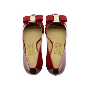 FERRAGAMO Bow Detail Peep-toe Wedge Heels