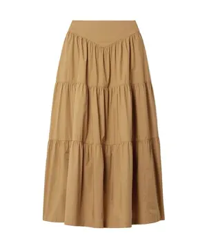 DÔEN Patchwork Design Midi Skirt