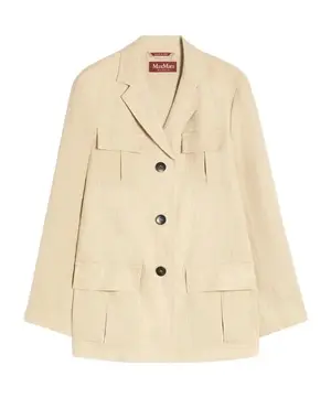 Max Mara Buttoned Jacket With Drawstring Waistband - Colonial