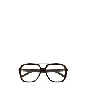 Saint Laurent Tortoiseshell-effect Double-bridge Eyeglasses - Black