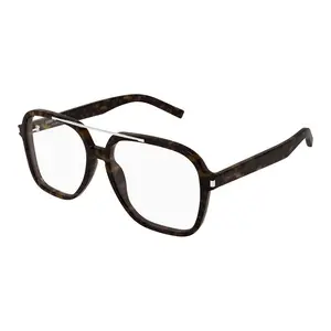 Saint Laurent Tortoiseshell-effect Double-bridge Eyeglasses