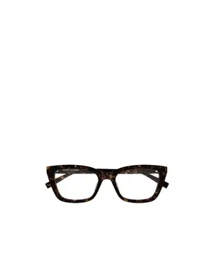 Saint Laurent Tortoiseshell-effect Square-frame Eyeglasses - Havana Color