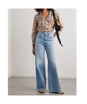 DÔEN Floral Print Tie Neck Long Sleeve Blouse
