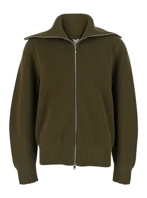 Bottega Veneta Zip-up Knitted Cardigan - Deep Moss