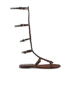 GIANVITO ROSSI Whipstitched Suede Gladiator Sandals