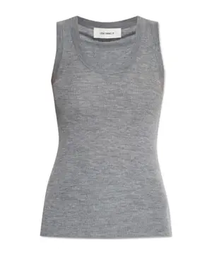 LISA YANG Ribbed Knitted Sleeveless Top - Dark Mist