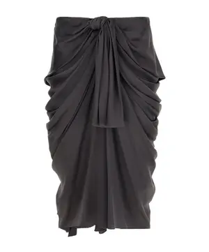 Chloé Draped Knot Midi Skirt - Dark Gray