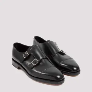 John Lobb William Monk Strap Shoes - Black