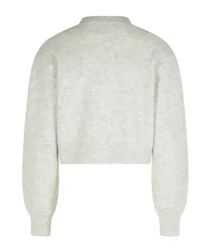 ROTATE BY BIRGER CHRISTENSEN Puff-sleeve Rose-embellished Cardigan