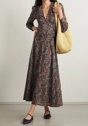 DÔEN Charleston Floral-print Organic Cotton-voile Midi Dress - Multi-color