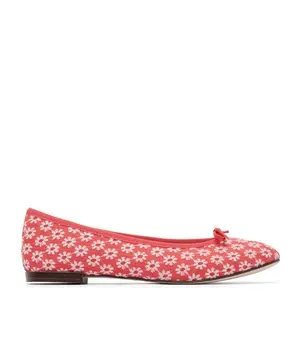 Repetto Cendrillon Ballet Flats With Embroidered Floral Pattern And Bow Detailing - Red
