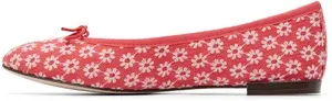 Repetto Cendrillon Ballet Flats With Embroidered Floral Pattern And Bow Detailing - Red