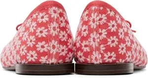 Repetto Cendrillon Ballet Flats With Embroidered Floral Pattern And Bow Detailing - Red