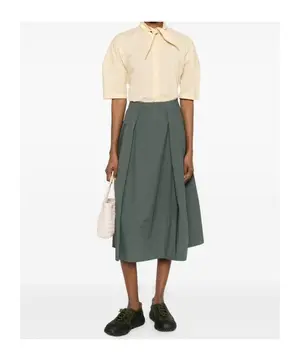 Woolrich Pleated Poplin Maxi Skirt - Black