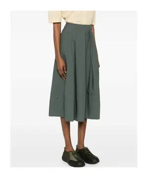 Woolrich Pleated Poplin Maxi Skirt - Black