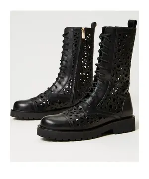 TWINSET Laser Cut Zipper Boots