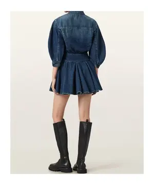 ALLSAINTS Arlo Denim Mini Dress - Mid-indigo