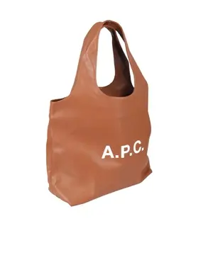 A.p.c. Logo Printed Tote Bag - Brown