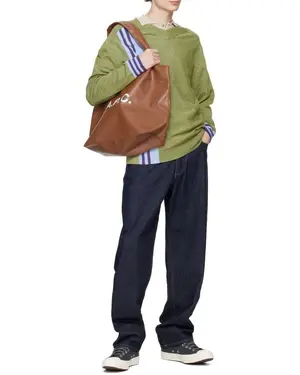 A.p.c. Logo Printed Tote Bag - Brown
