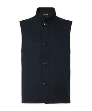 Zegna Stand Collar Zip-up Gilet - Black
