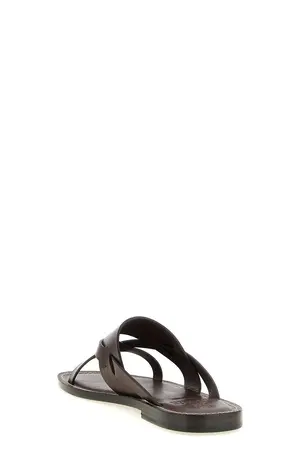 Brunello Cucinelli Criss-cross Leather Sandals - Brown