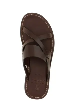 Brunello Cucinelli Criss-cross Leather Sandals - Brown