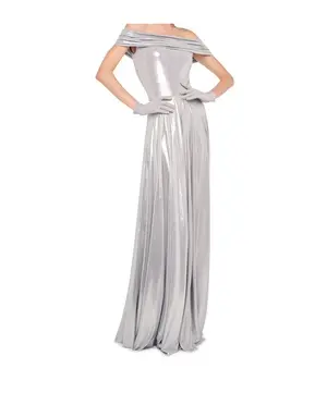 Norma Kamali Off-shoulder Pleated Maxi Dress