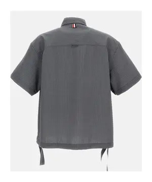Thom Browne Wool Short-sleeved Sports Shirt - Light Gray