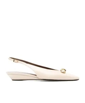 GIUSEPPE ZANOTTI Gold-tone Detail Slingback Pumps - Nude