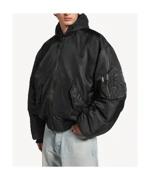 Balenciaga Hooded Zip-up Bomber Jacket