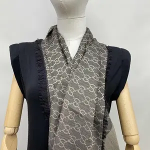 Gucci Gg Jacquard Fringed Scarf