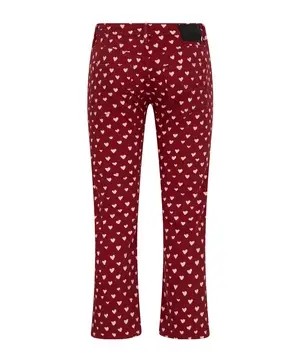 R13 Charlotte Heart-print Wide-leg Jeans