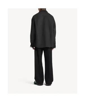 Balenciaga Zip-up Brushed Overshirt - Light Gray