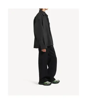 Balenciaga Zip-up Brushed Overshirt - Light Gray