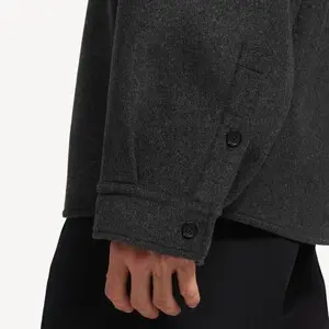 Balenciaga Zip-up Brushed Overshirt - Light Gray