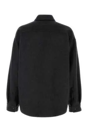 Balenciaga Zip-up Brushed Overshirt - Light Gray