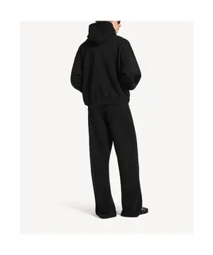 Balenciaga Logo Printed Fleece Hoodie - Black