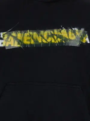 Balenciaga Logo Printed Fleece Hoodie