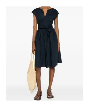 Woolrich Belted Poplin Short Dress - Black