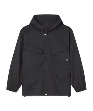 Kenzo Zip-up Short Windbreaker With Boke Flower 2.0 Badge - Black