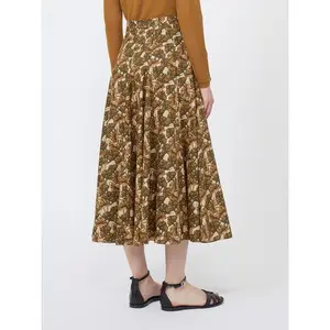 Max Mara Printed Pleated Midi Skirt