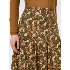 Max Mara Printed Pleated Midi Skirt